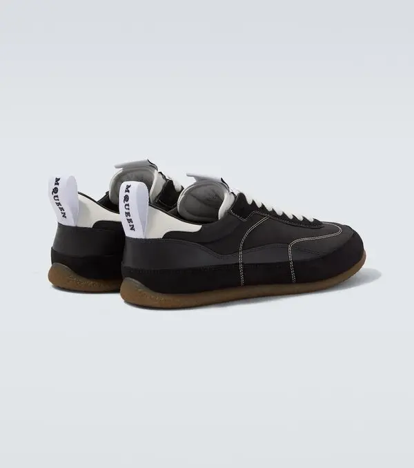 Alexander McQueen Suede-trimmed Leather Sneakers - Black