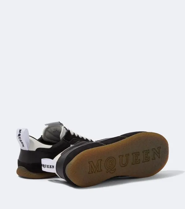 Alexander McQueen Suede-trimmed Leather Sneakers - Black