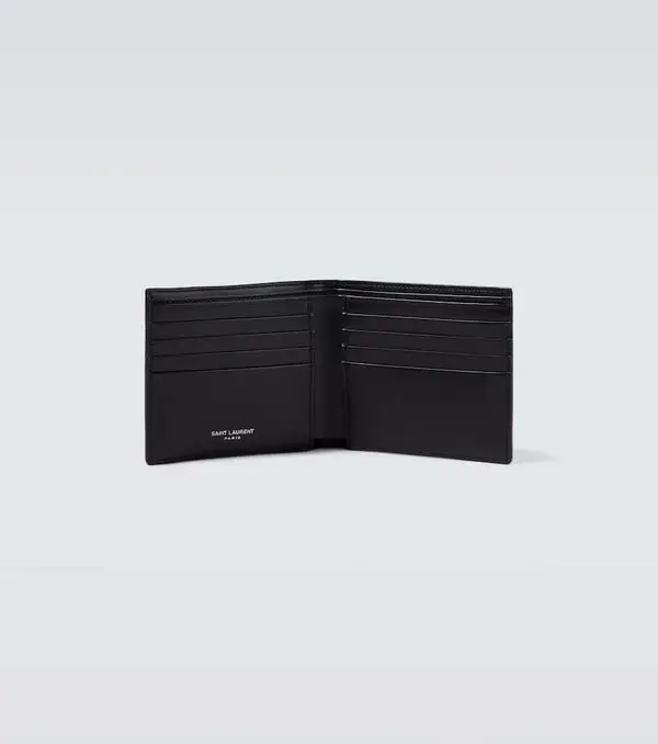 Saint Laurent Tiny Cassandre Leather Bi-fold Wallet