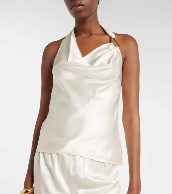Rebecca Vallance Elise Halterneck Silk Satin Top