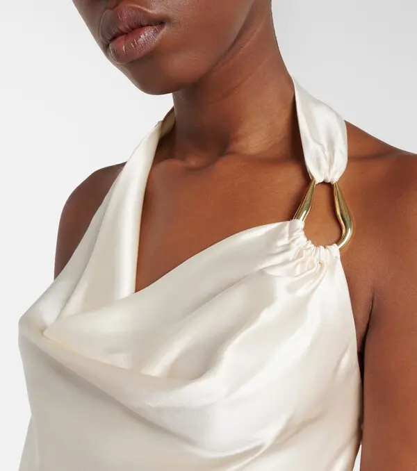 Rebecca Vallance Elise Halterneck Silk Satin Top