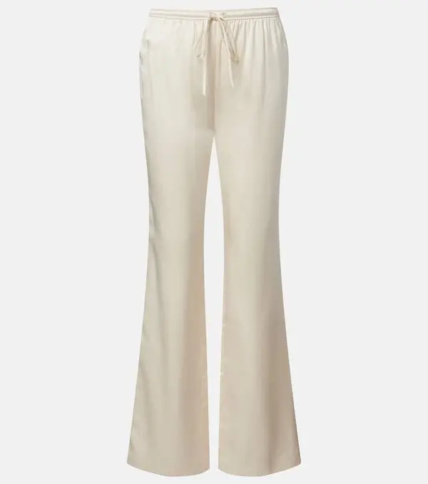 Rebecca Vallance Elise Silk Satin Flared Pants
