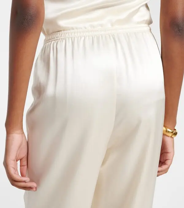 Rebecca Vallance Elise Silk Satin Flared Pants