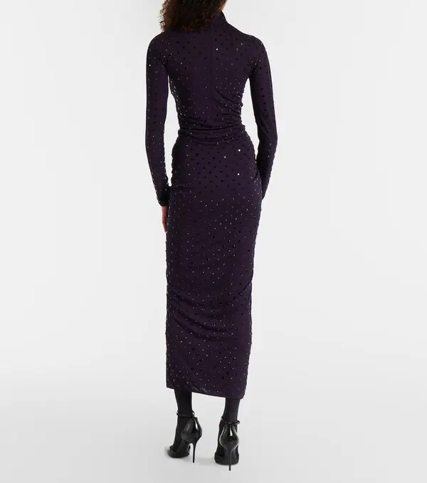 Alaïa Embellished Midi Dress - Purple