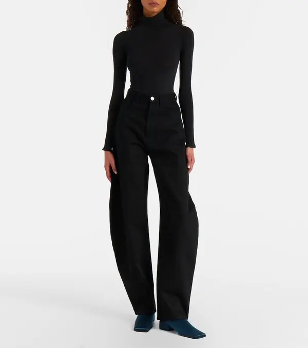Alaïa Satin Slip-on Shoes