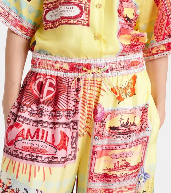 Camilla Printed Wide-leg Pants