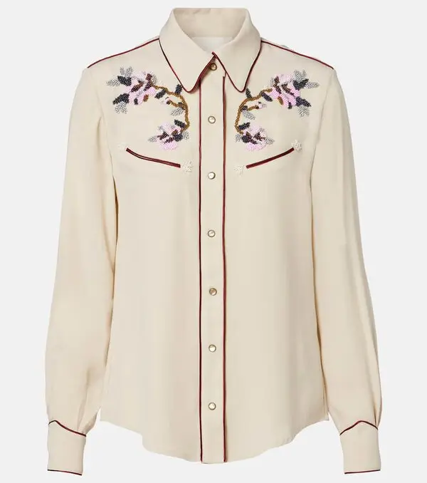 Isabel Marant Yzea Beaded Cady Shirt