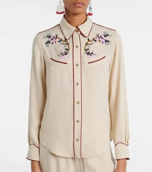 Isabel Marant Yzea Beaded Cady Shirt