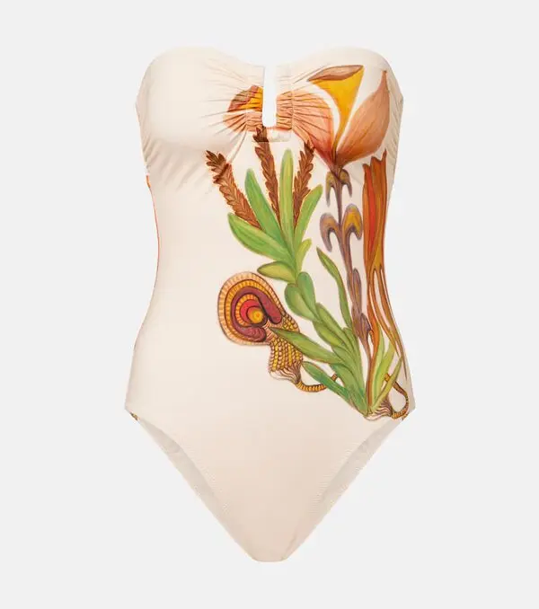 Ulla Johnson Monterey Floral Maillot Swimsuit - Beige