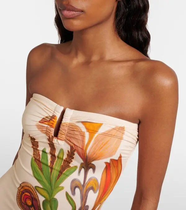 Ulla Johnson Monterey Floral Maillot Swimsuit - Beige