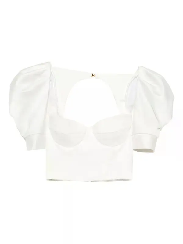 Elisabetta Franchi Crêpe Satin Top - White