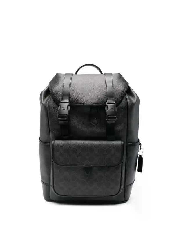 Coach Logo Print Backpack - Black