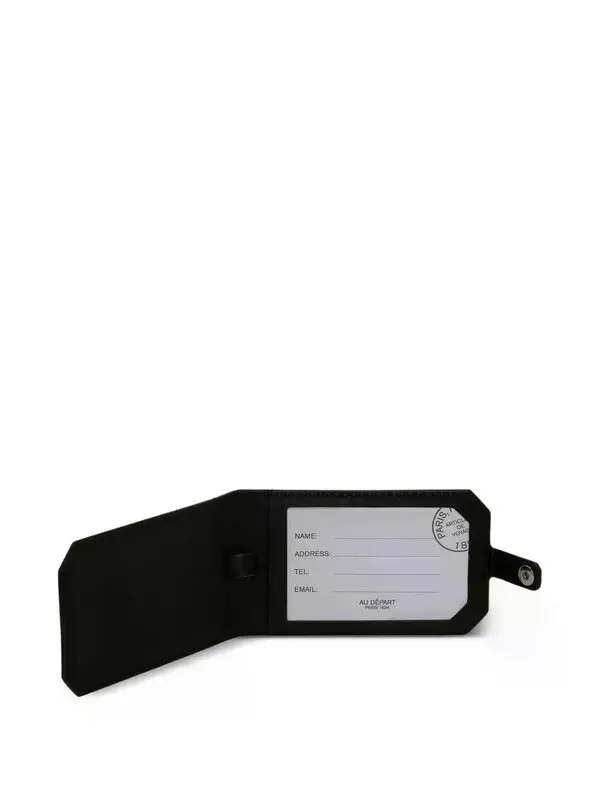 AU DEPART Geometric Print Leather Luggage Tag