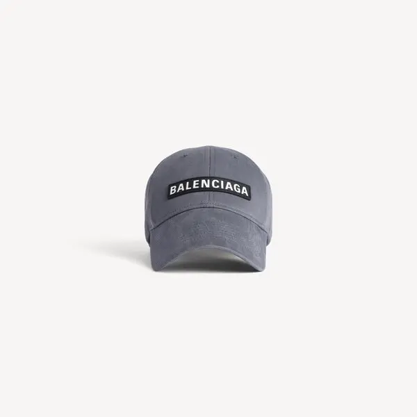 Balenciaga Cotton Drill Patch Cap - Grey & Silver