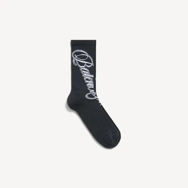 Balenciaga Cursive Socks - Black