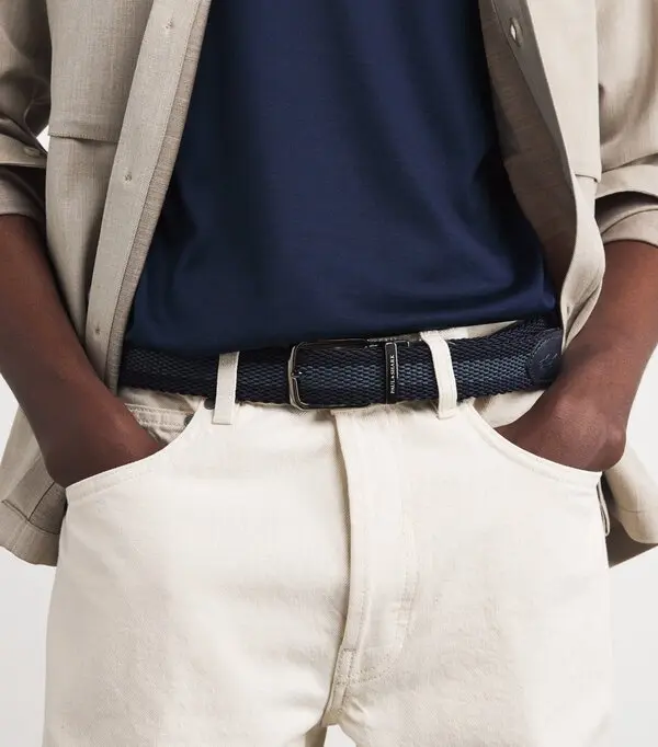 Paul & Shark Cotton-leather Woven Reversible Belt