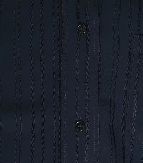Victoria Beckham Topstitched Pyjama-collar Shirt - Navy