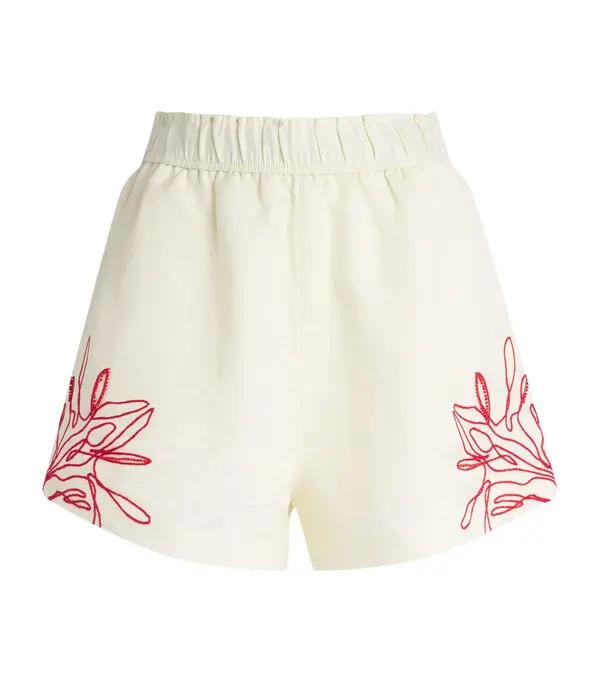Camilla And Marc Linen-blend Embroidered Eviva Shorts