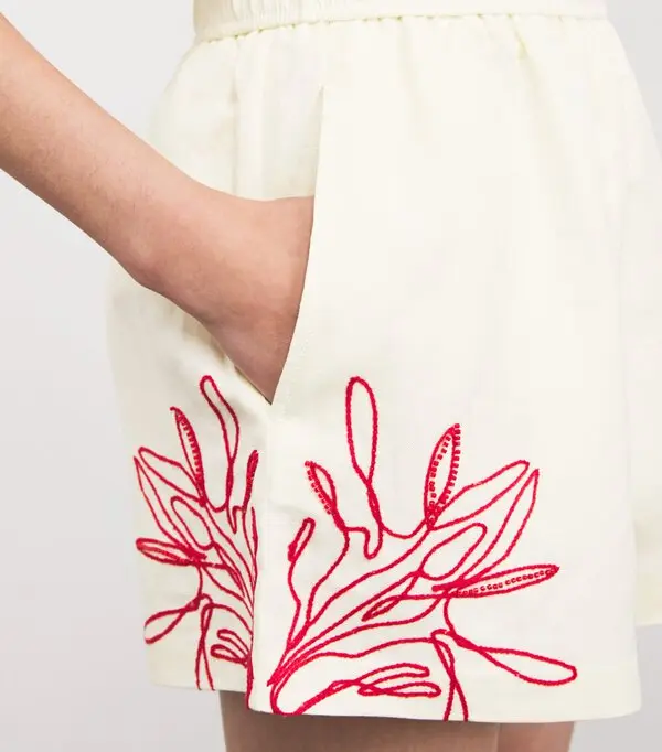 Camilla And Marc Linen-blend Embroidered Eviva Shorts