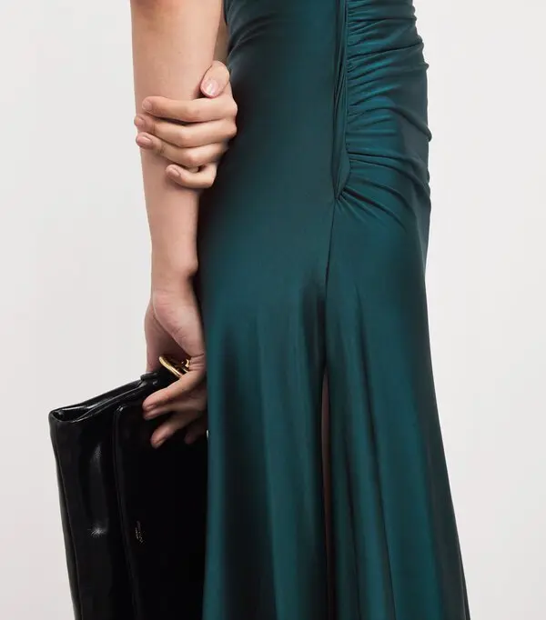 Victoria Beckham Women's Dark Teal Sleeveless Twist Detail Dress | 12