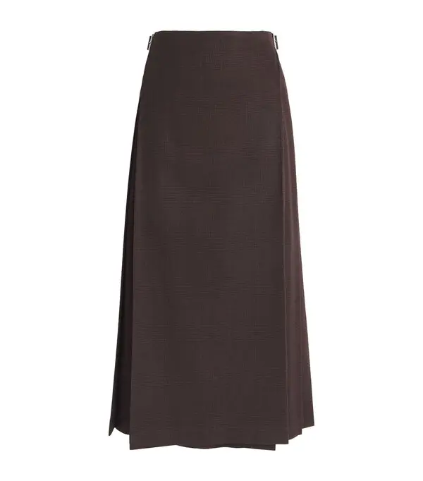 Johnstons Of Elgin X Le Kilt Wool-cashmere Midi Skirt