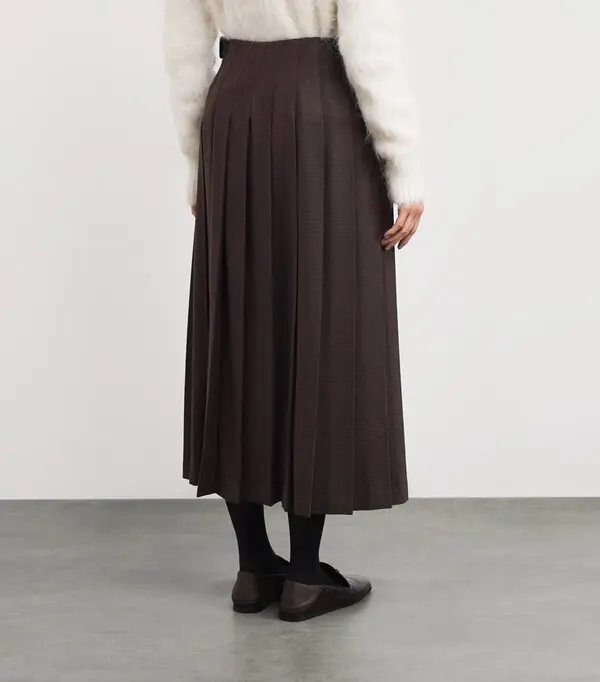 Johnstons Of Elgin X Le Kilt Wool-cashmere Midi Skirt