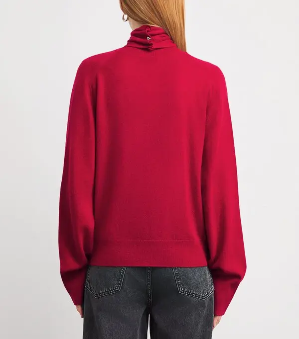 AERON Wool-cashmere Wrap Sweater - Red