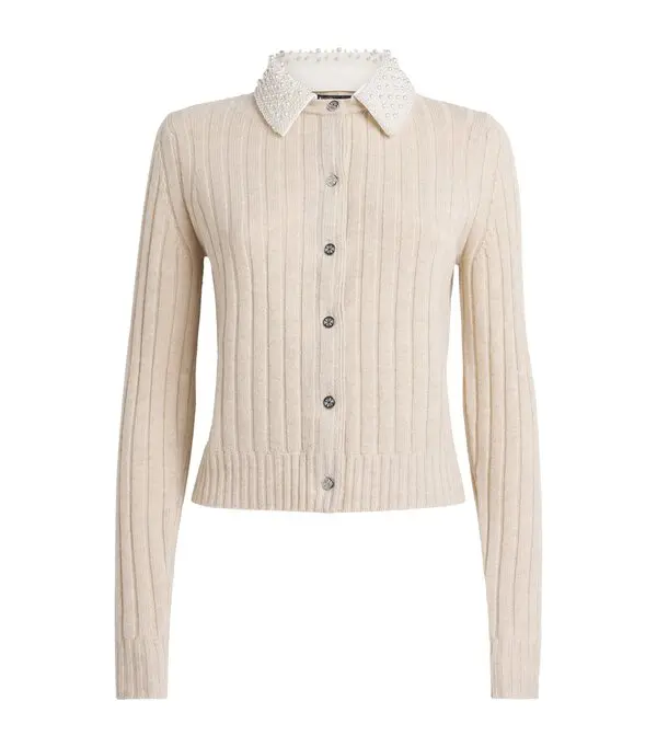 Maje Wool-blend Embellished Cardigan