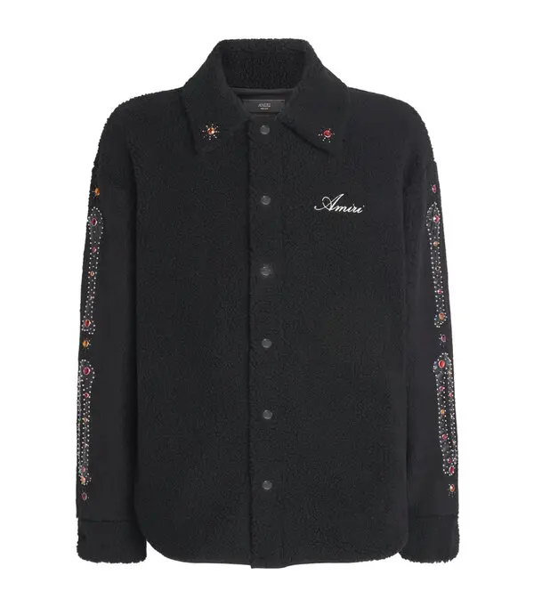 Amiri Fleece Studded Bones Overshirt