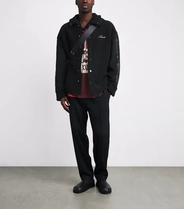 Amiri Fleece Studded Bones Overshirt