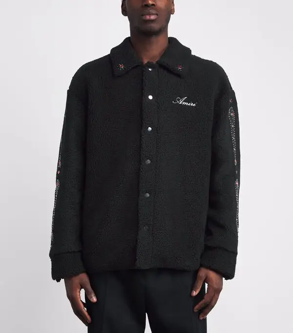 Amiri Fleece Studded Bones Overshirt