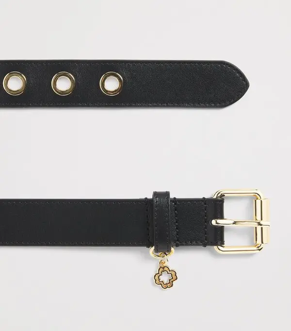 Maje Leather Belt With Chain Detail