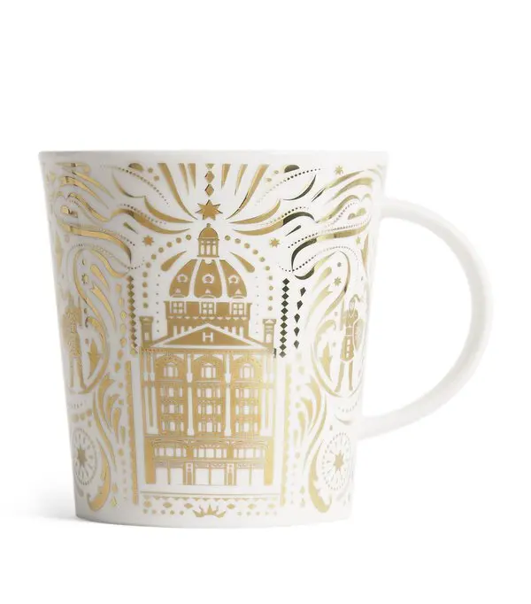 Harrods Bone China Knights Of Brompton Mug - Gold