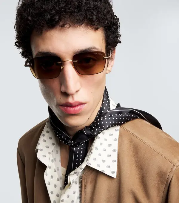 TOM FORD Square Frame Sunglasses - Brown