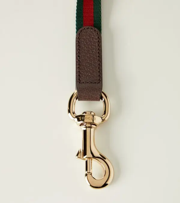 Gucci Web Stripe Dog Leash
