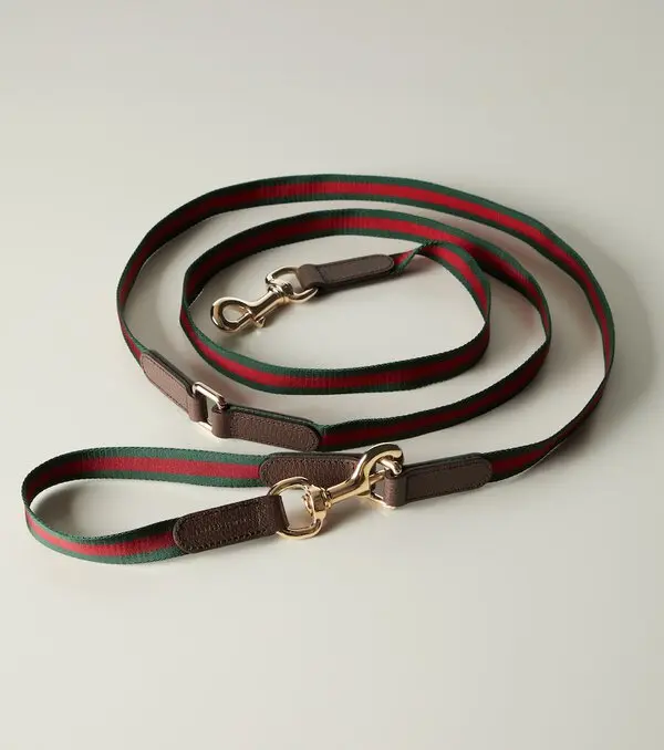 Gucci Web Stripe Dog Leash