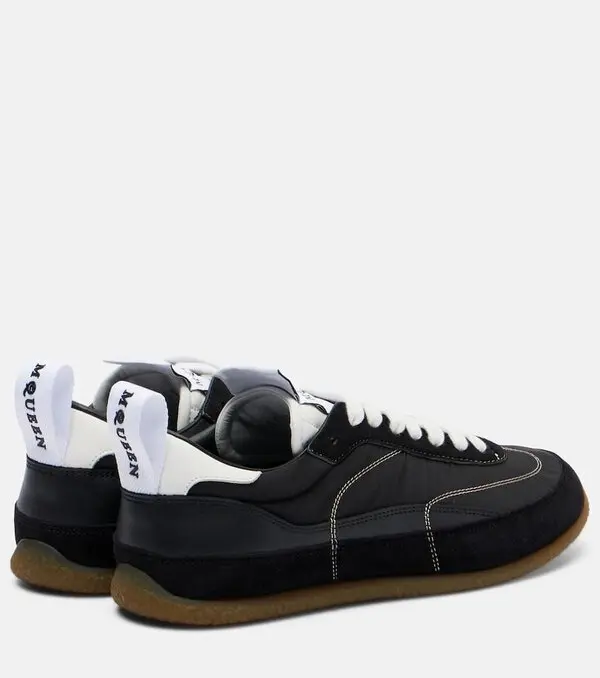 Alexander McQueen Suede-trimmed Leather Sneakers - Black