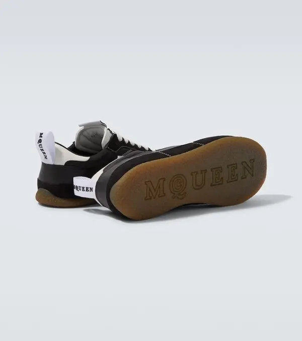 Alexander McQueen Ec1 Suede-trimmed Sneakers - Black