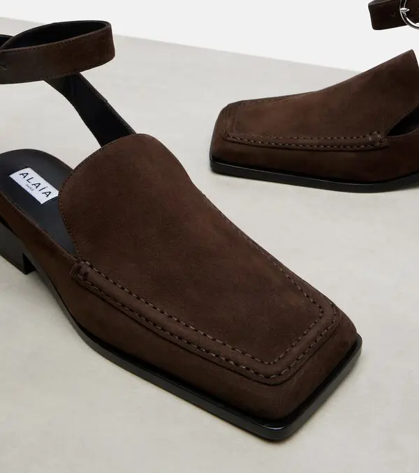 Alaïa Leather Flats - Brown