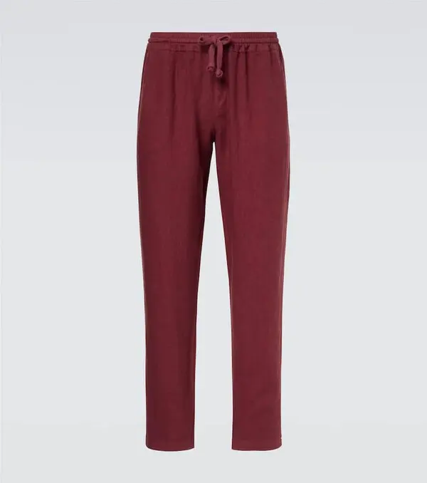Fedeli Linen Tape Trousers - Red
