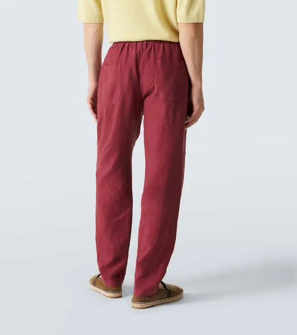 Fedeli Linen Tape Trousers - Red