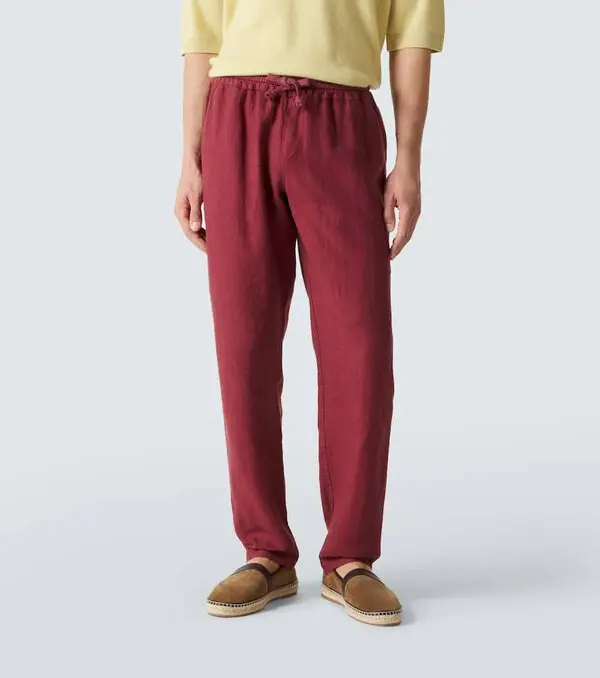 Fedeli Linen Tape Trousers - Red