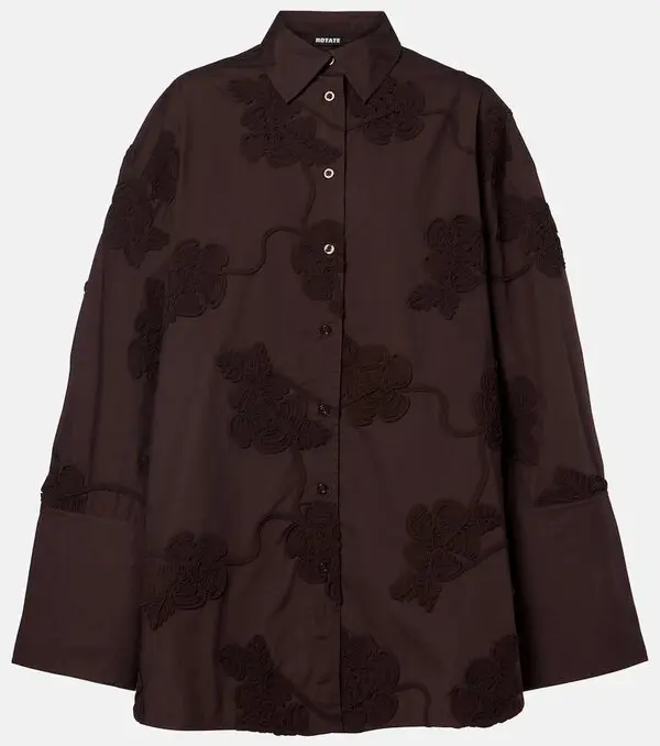 ROTATE BY BIRGER CHRISTENSEN Lipy Embroidered Cotton Shirt