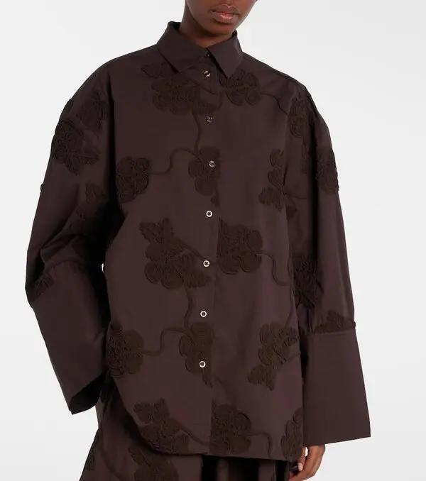ROTATE BY BIRGER CHRISTENSEN Lipy Embroidered Cotton Shirt