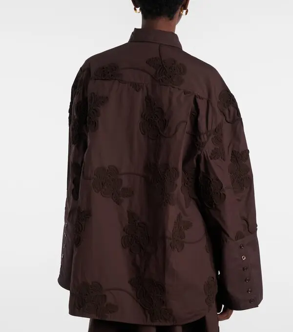 ROTATE BY BIRGER CHRISTENSEN Lipy Embroidered Cotton Shirt