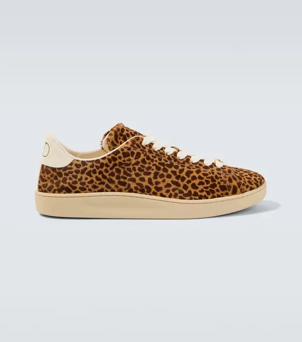 Valentino Garavani Royco Leopard-print Calf Hair Lace-up Sneakers - Brown
