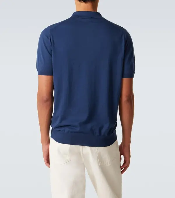Kiton Cotton Half-zip Polo Shirt - Blue