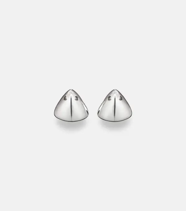 Yvonne Léon Requin 9kt White Gold Diamond Stud Earrings - Silver