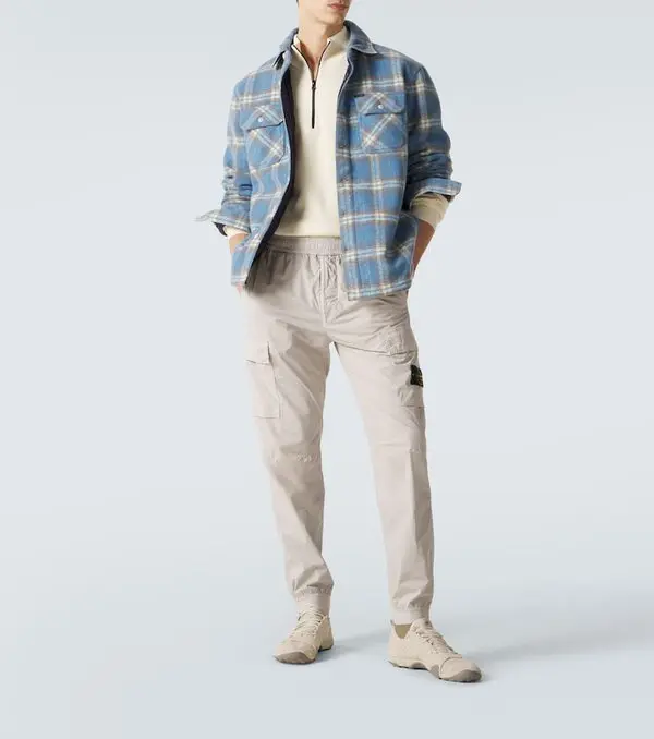 Stone Island Compass Cotton-blend Cargo Pants - Grey