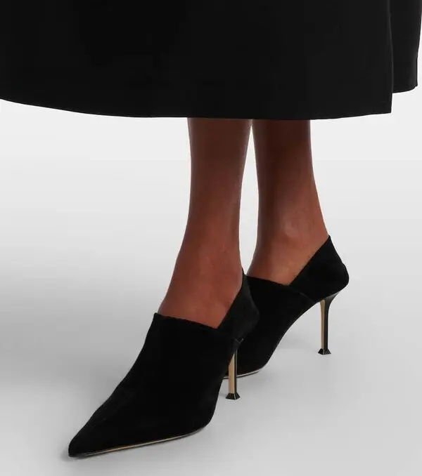 CHRISTEN Helix Stretch 75 Suede Pumps
